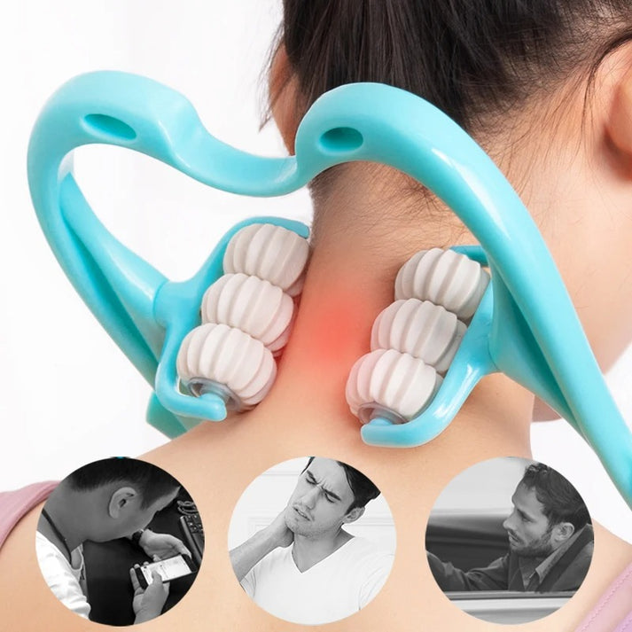 6 Wheel Pressure Point Neck Massager Relieve Neck, Back And Shoulder P ...